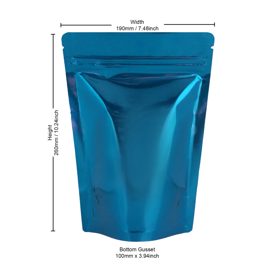Buy online 500g Blue Shiny Stand Up Pouch/Bag with Zip Lock [SP5]