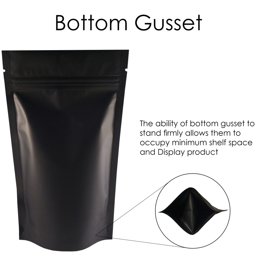 40g Black Matt Stand Up Pouch/Bag with Zip Lock | Rightpak