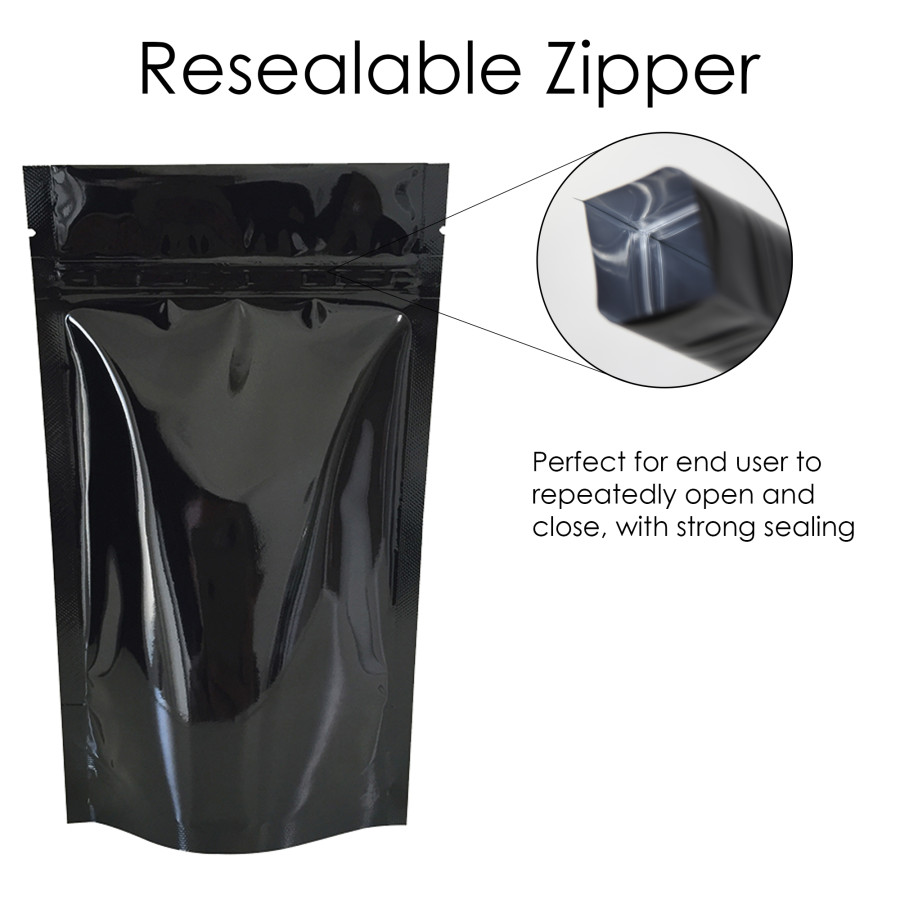 Buy online 40g Black Shiny Stand Up Pouch/Bag with Zip Lock [SP1]