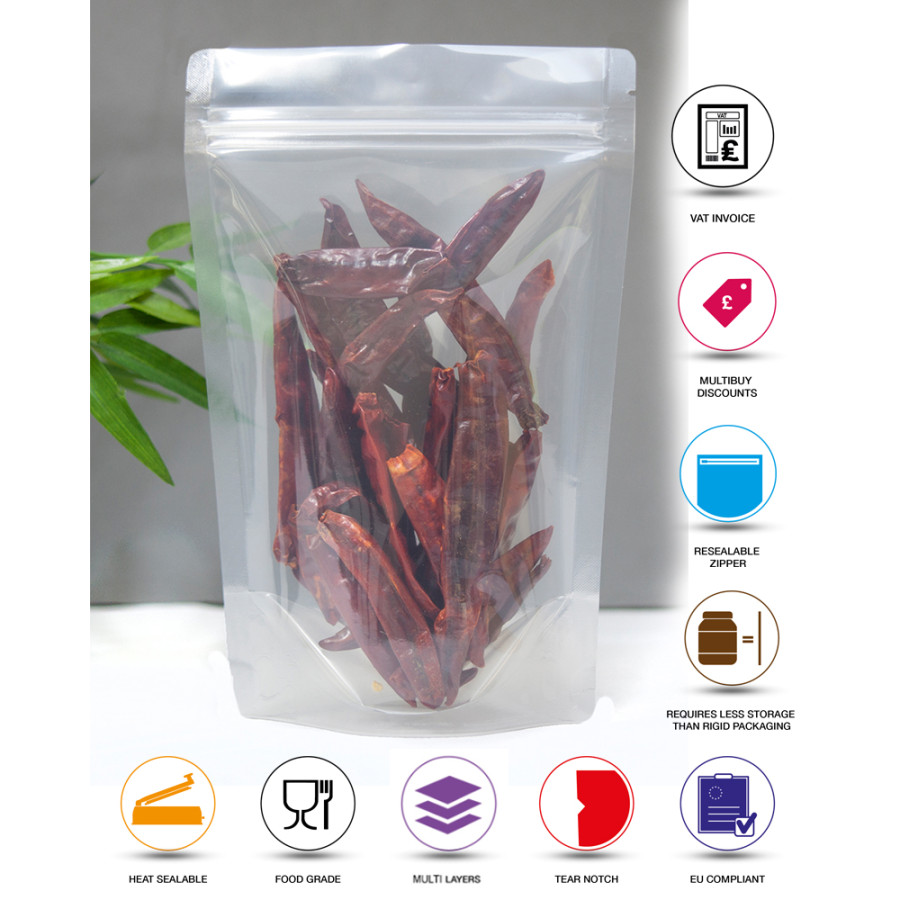 Buy online 150g Clear / Clear Stand Up Pouch/Bag with Zip Lock [SP3]
