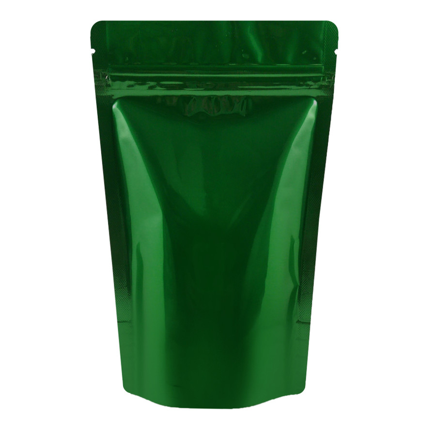 Buy online 250g Green Shiny Stand Up Pouch/Bag with Zip Lock [SP4]