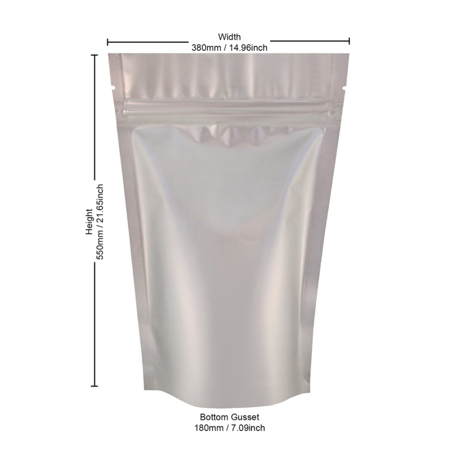 Buy online 5kg Silver Matt Stand Up Pouch/Bag with Zip Lock [SP8]