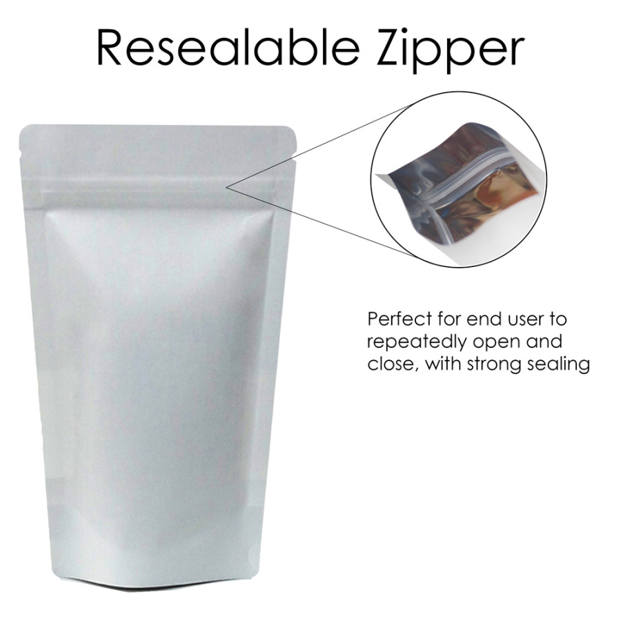 Buy online 150g White Paper Stand Up Pouch/Bag with Zip Lock [SP3]