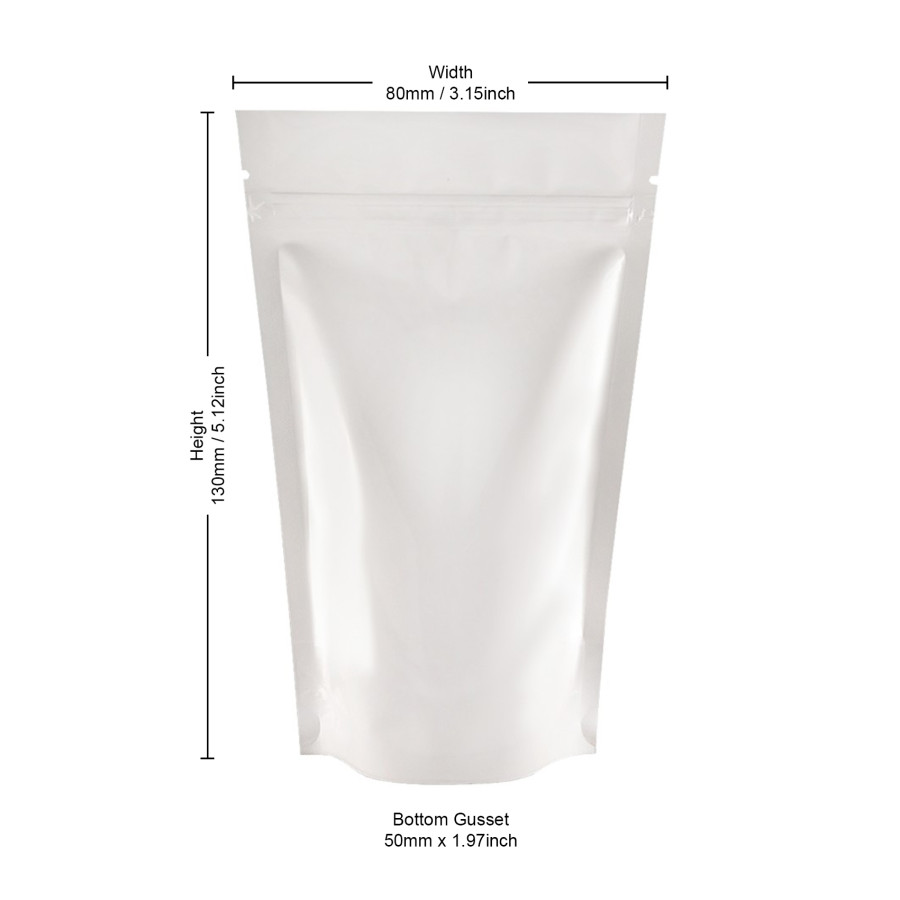 Buy online 40g White Shiny Stand Up Pouch/Bag with Zip Lock [SP1]